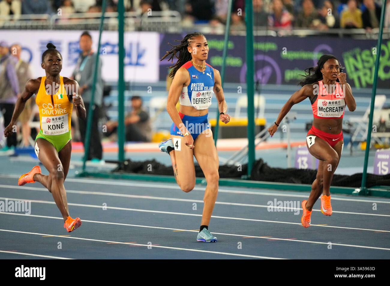 From left, Maboundou Kone, of The Ivory Coast, Beyonce Defreitas, of ...