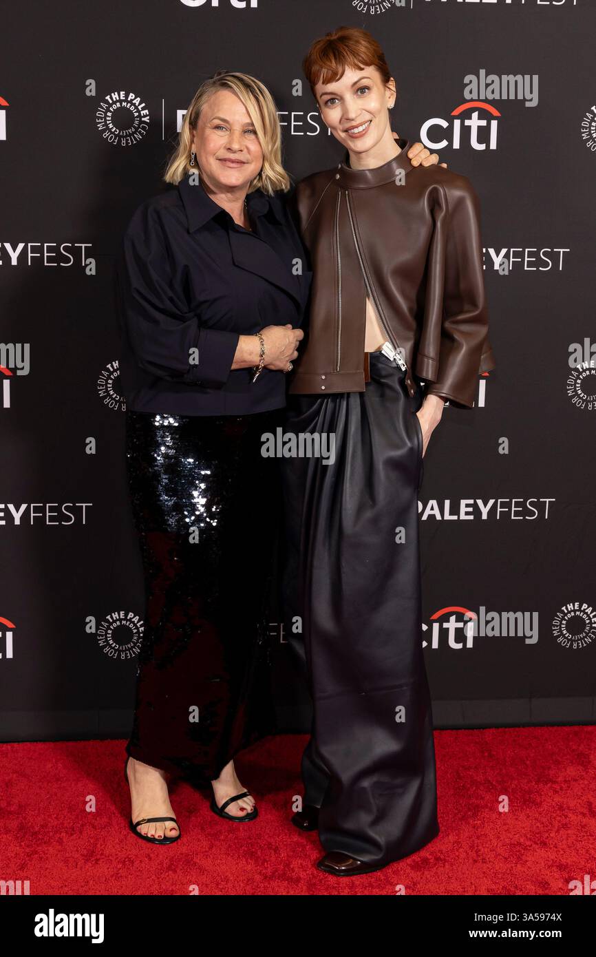 Patricia Arquette and Britt Lower attend the arrivals of PaleyFest LA’s ...