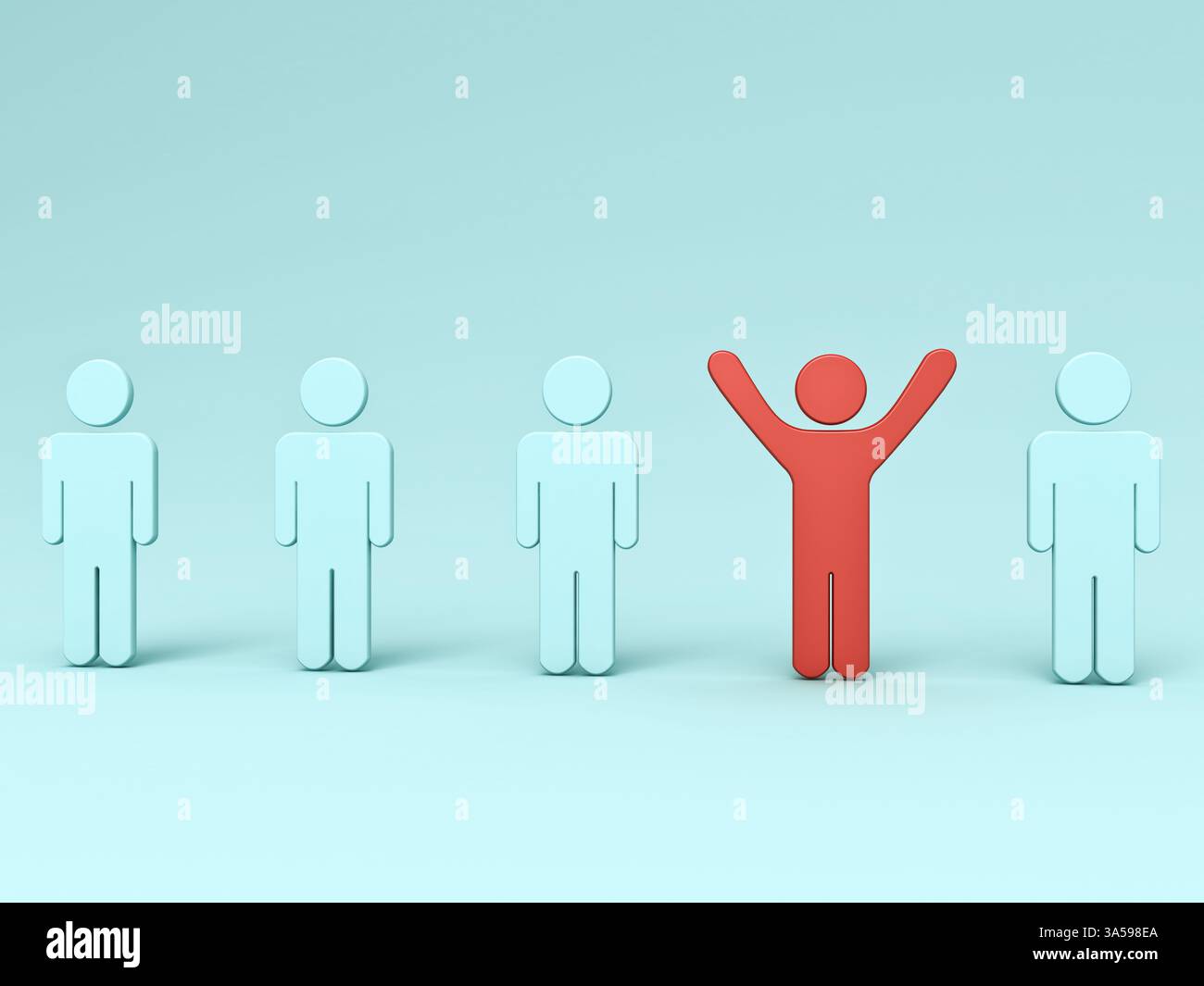 Stand out from the crowd and different creative idea concepts One red ...