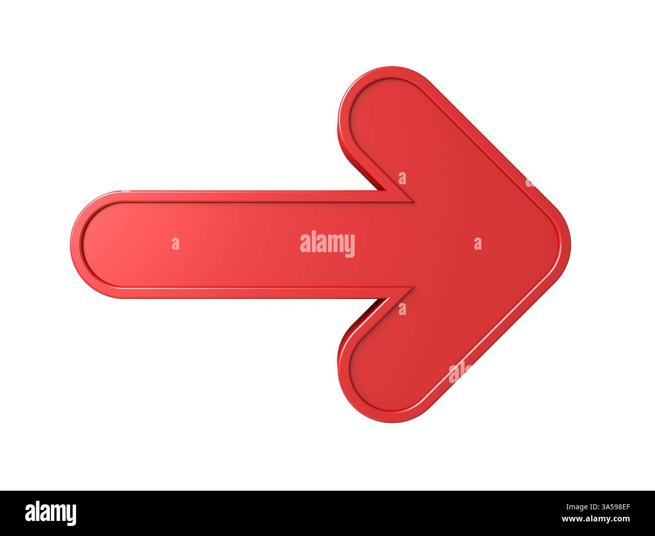 Blank 3d red arrow sign isolated on white background minimal creative ...