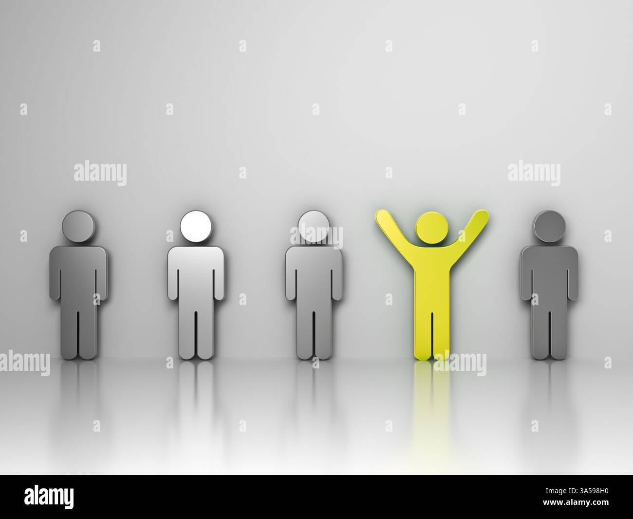 Stand out from the crowd and different creative idea concepts One gold ...