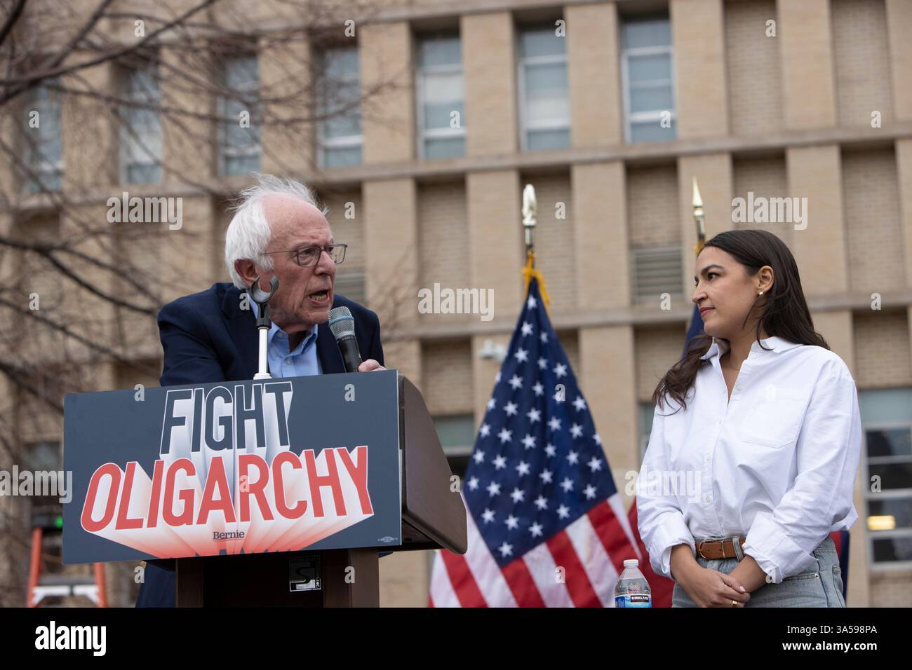 Denver, Co, USA. 21st Mar, 2025. Bernie Sanders, Alexandra Ocasio ...