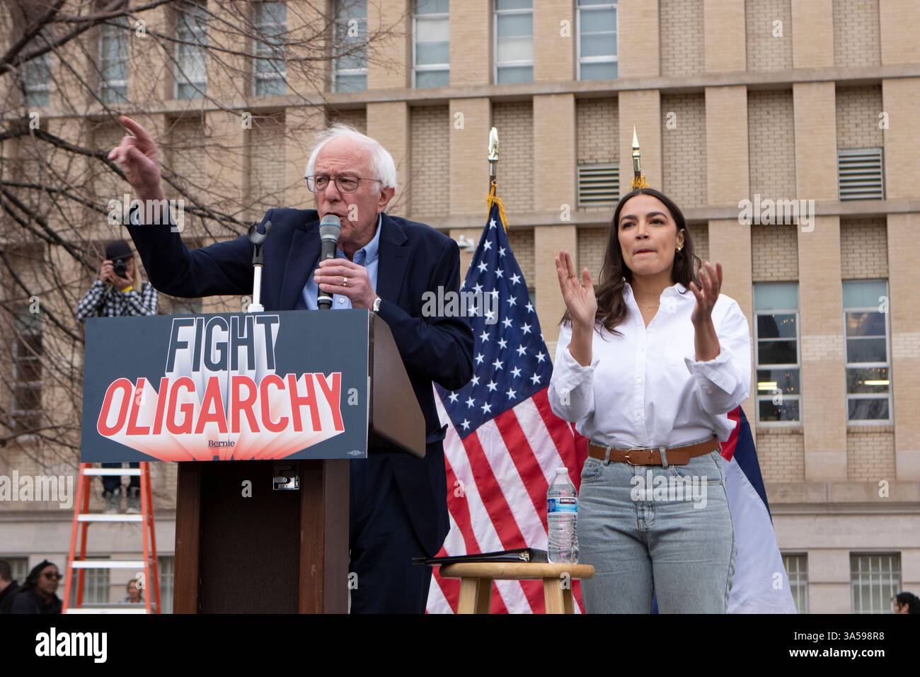 Denver, Co, USA. 21st Mar, 2025. Bernie Sanders, Alexandra Ocasio ...