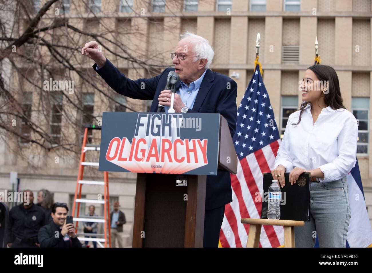 Denver, Co, USA. 21st Mar, 2025. Bernie Sanders, Alexandra Ocasio ...