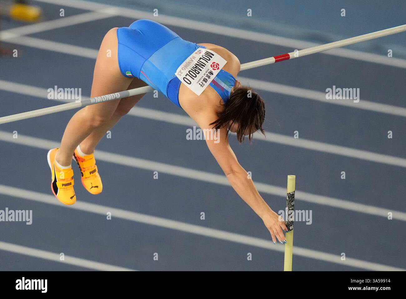 Elisa Molinarolo, of Italy, competes in the women's pole vault at the ...