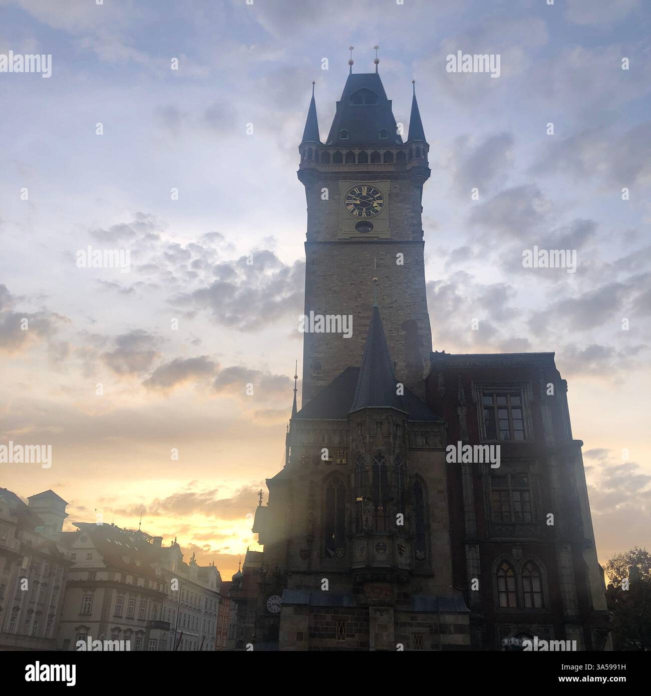 Gothic Tower where Astronomical clock is located, Town Hall tower in ...