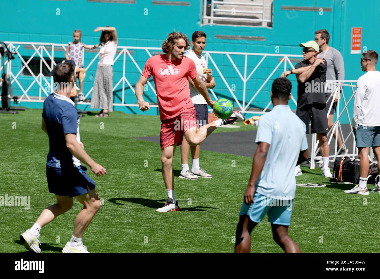MIAMI GARDENS, FLORIDA - MARCH 21: Stefanos Tsitsipas during Day 4 of ...