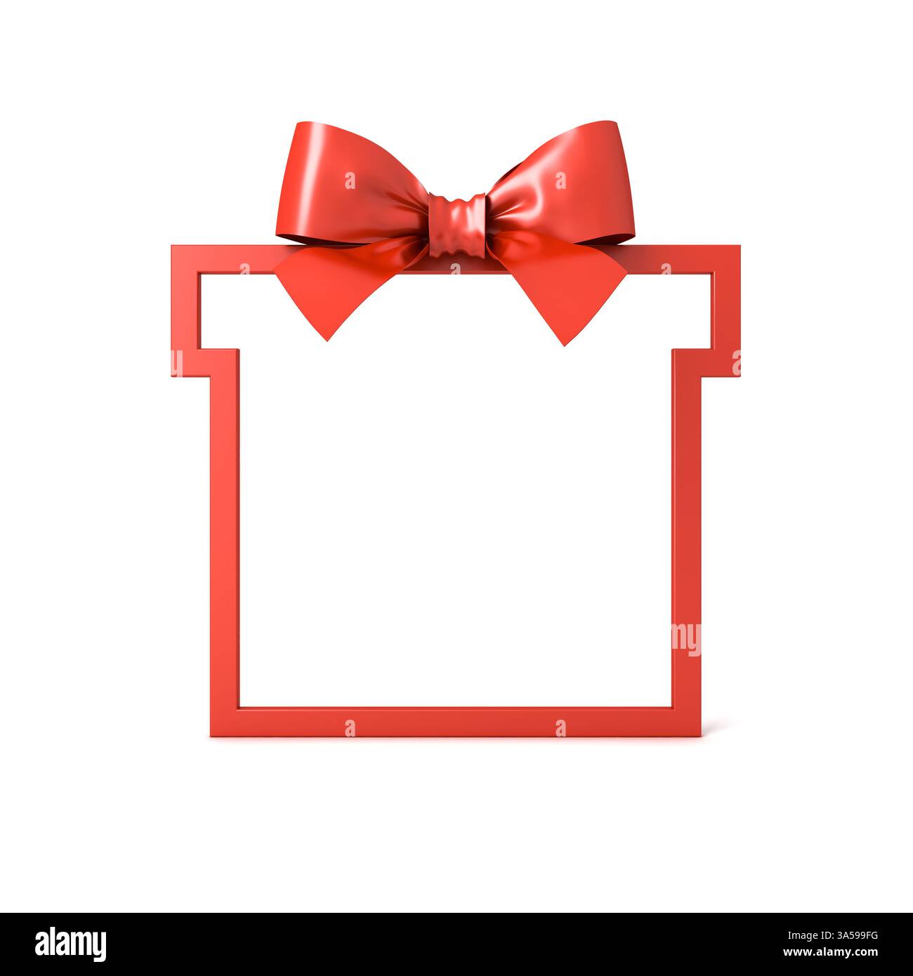 Red gift box shape frame product display mockup showcase or present ...
