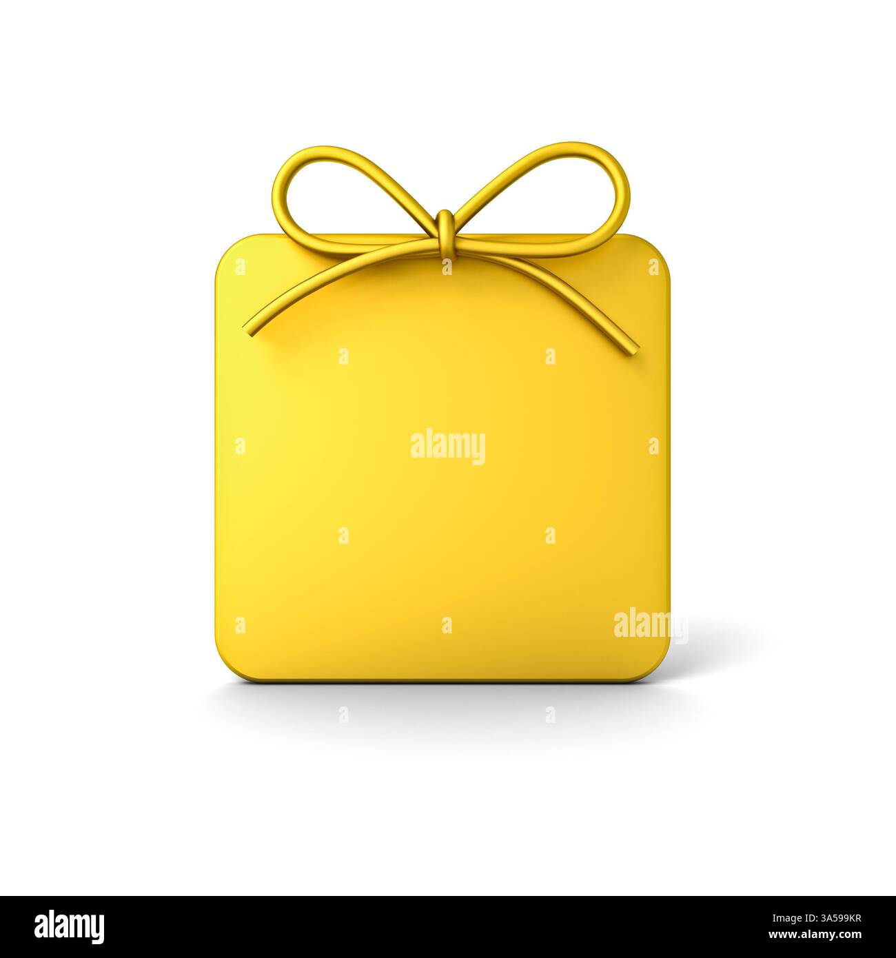 Blank 3d gold rounded square gift box display mockup sign frame stand ...