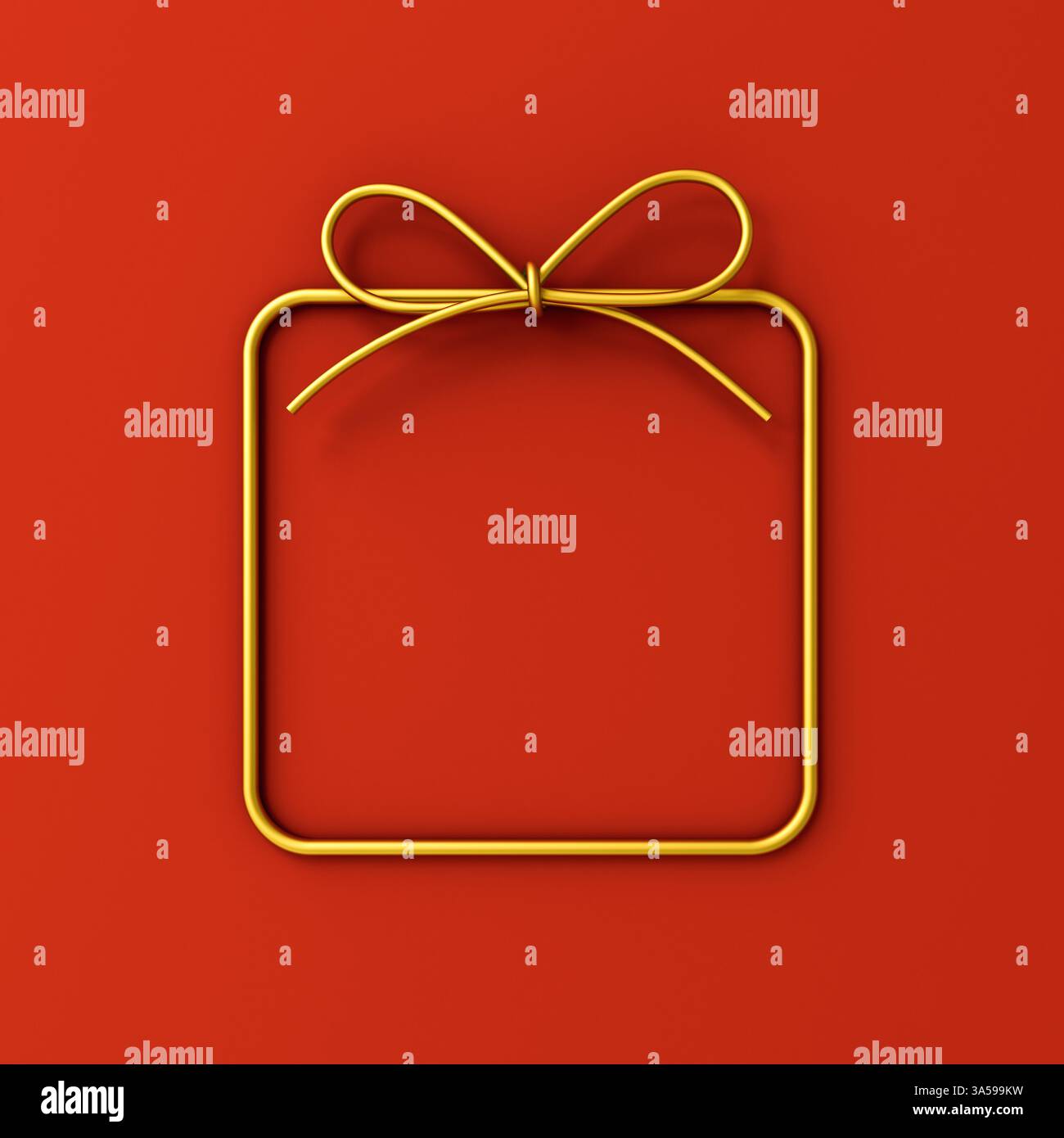 3d gold minimal gift box frame product display mockup showcase or red ...