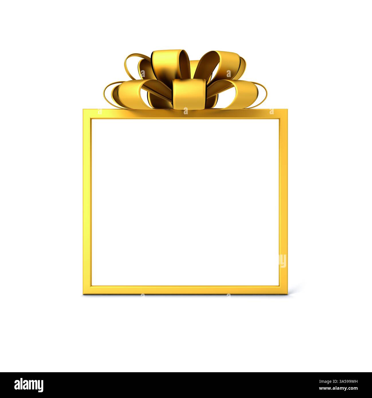 Gold gift box frame mockup or present frame border display showcase ...