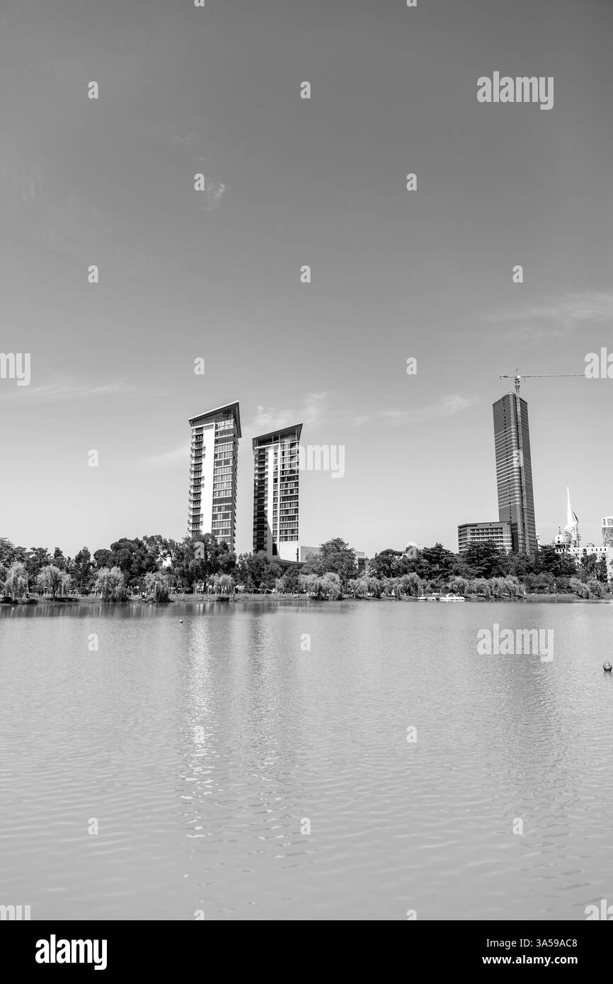 Batumi, Georgia - 14 JUNE 2024: Nuri Lake is a natural lake surrounded ...