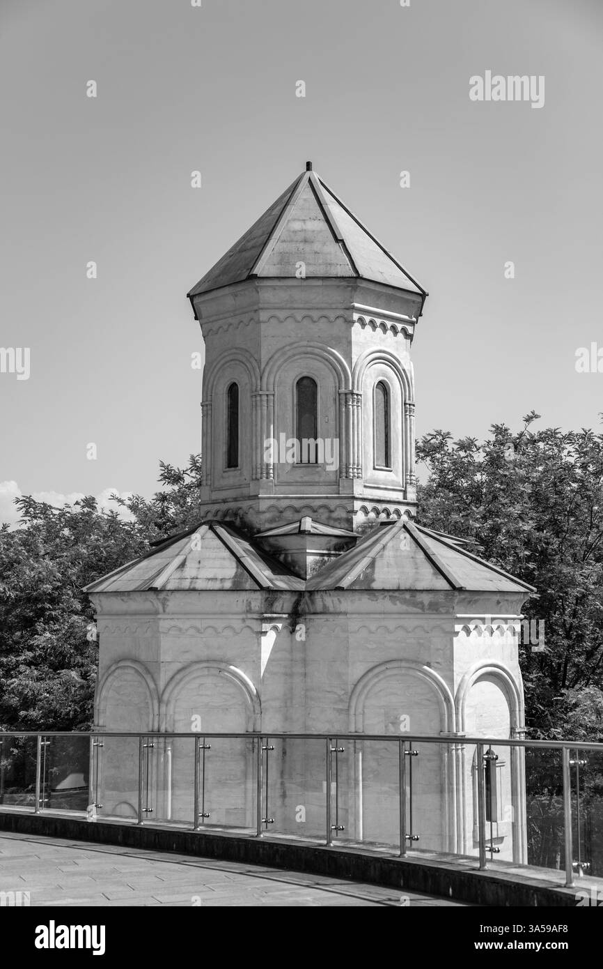 Small christian church next to the Argo cable car station on Anuria ...