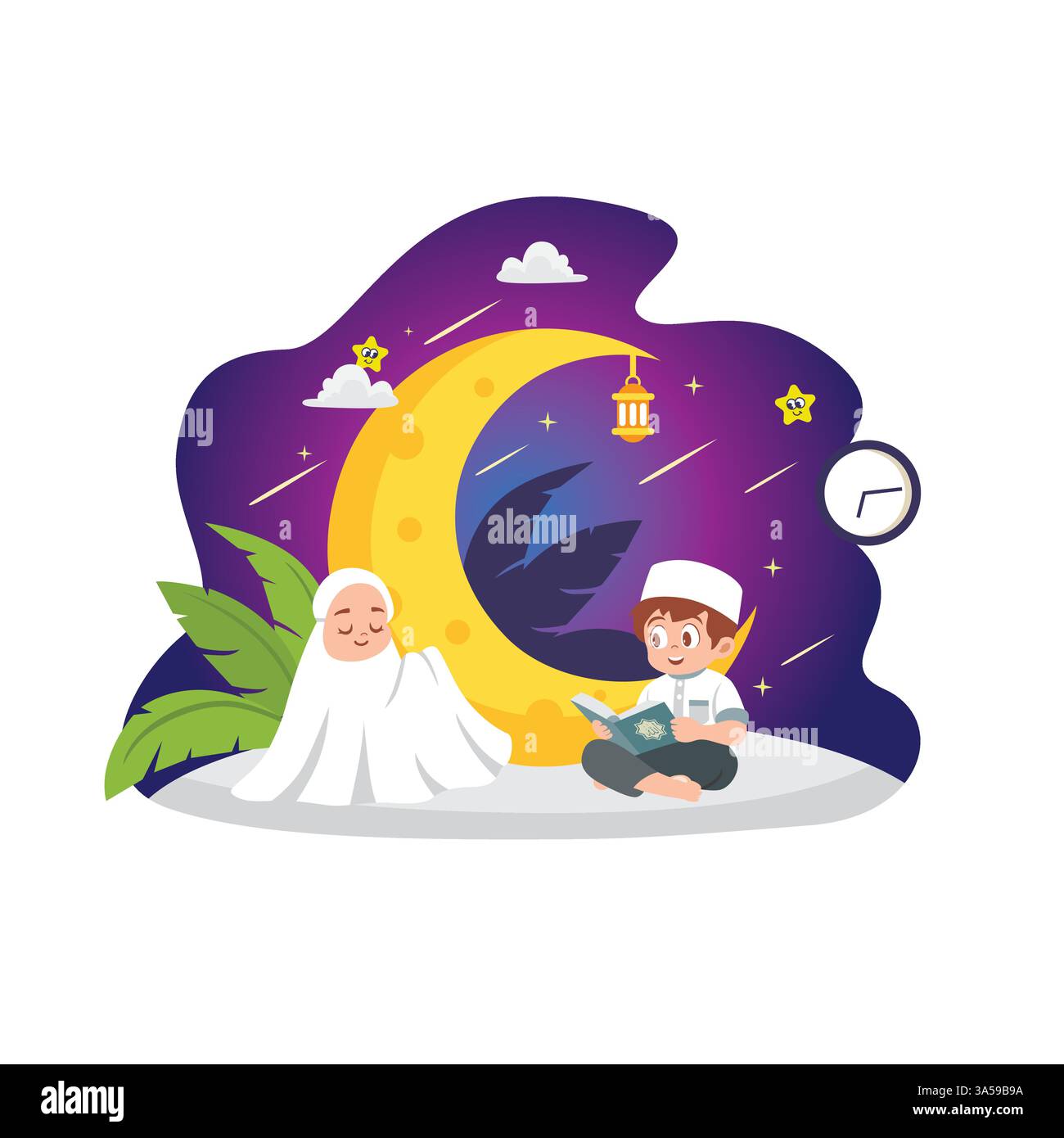 Ramadan crescent holy quran Cut Out Stock Images & Pictures - Alamy