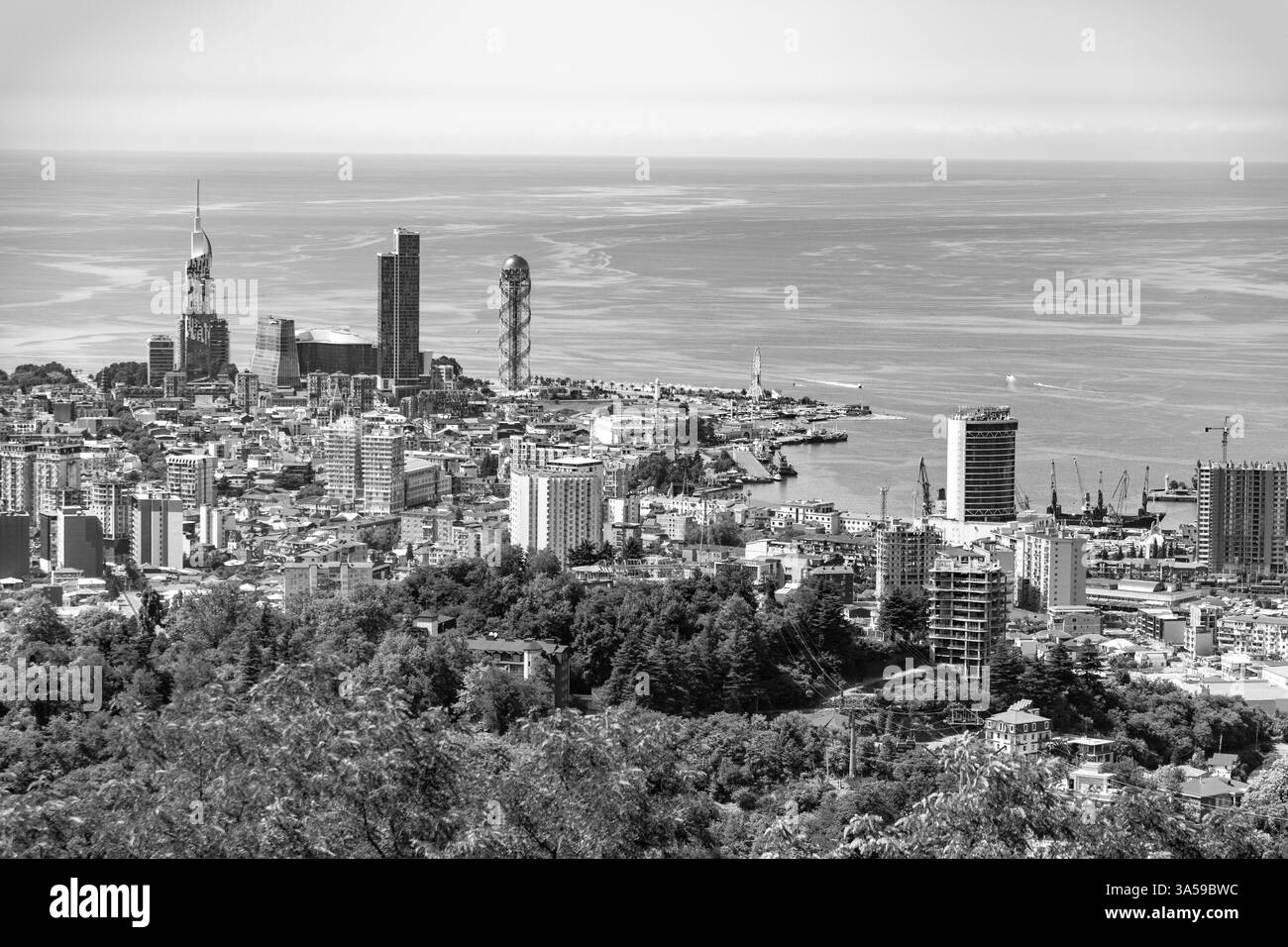 Batumi, Georgia - 13 JUNE 2024: Aerial view of the city of Batumi from ...