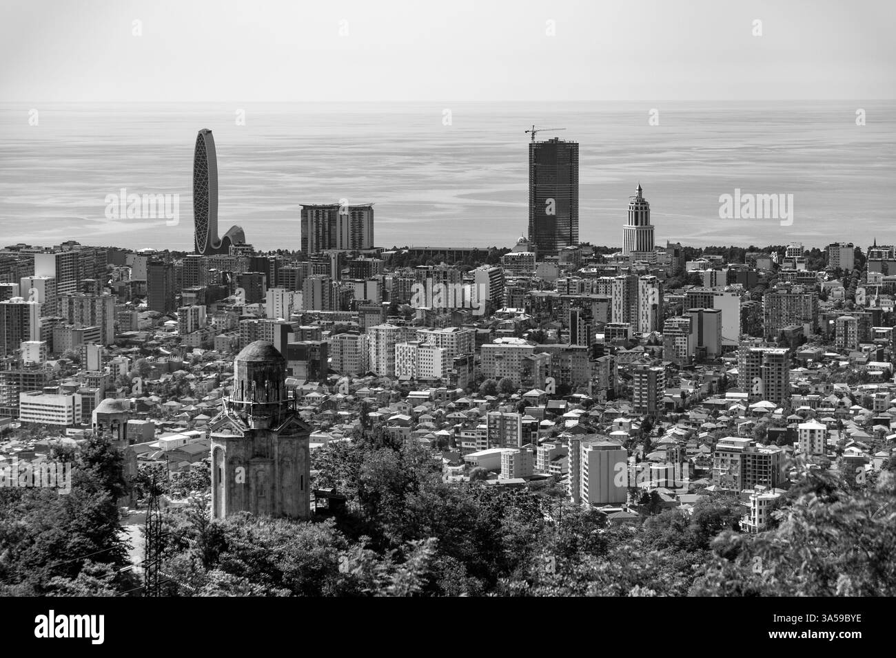 Batumi, Georgia - 13 JUNE 2024: Aerial view of the city of Batumi from ...