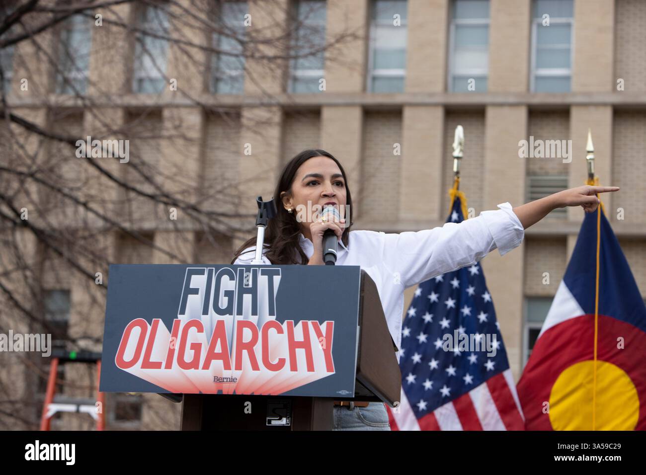 Denver, Co, USA. 21st Mar, 2025. Bernie Sanders, Alexandra Ocasio ...