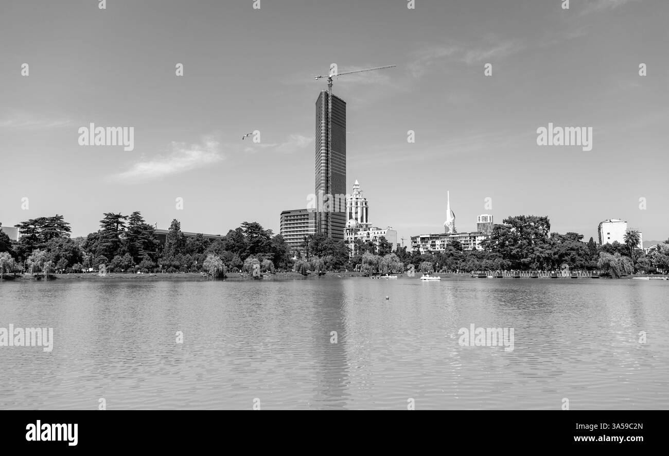 Batumi, Georgia - 14 JUNE 2024: Nuri Lake is a natural lake surrounded ...