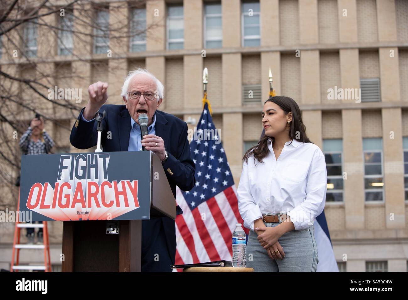 Denver, Co, USA. 21st Mar, 2025. Bernie Sanders, Alexandra Ocasio ...
