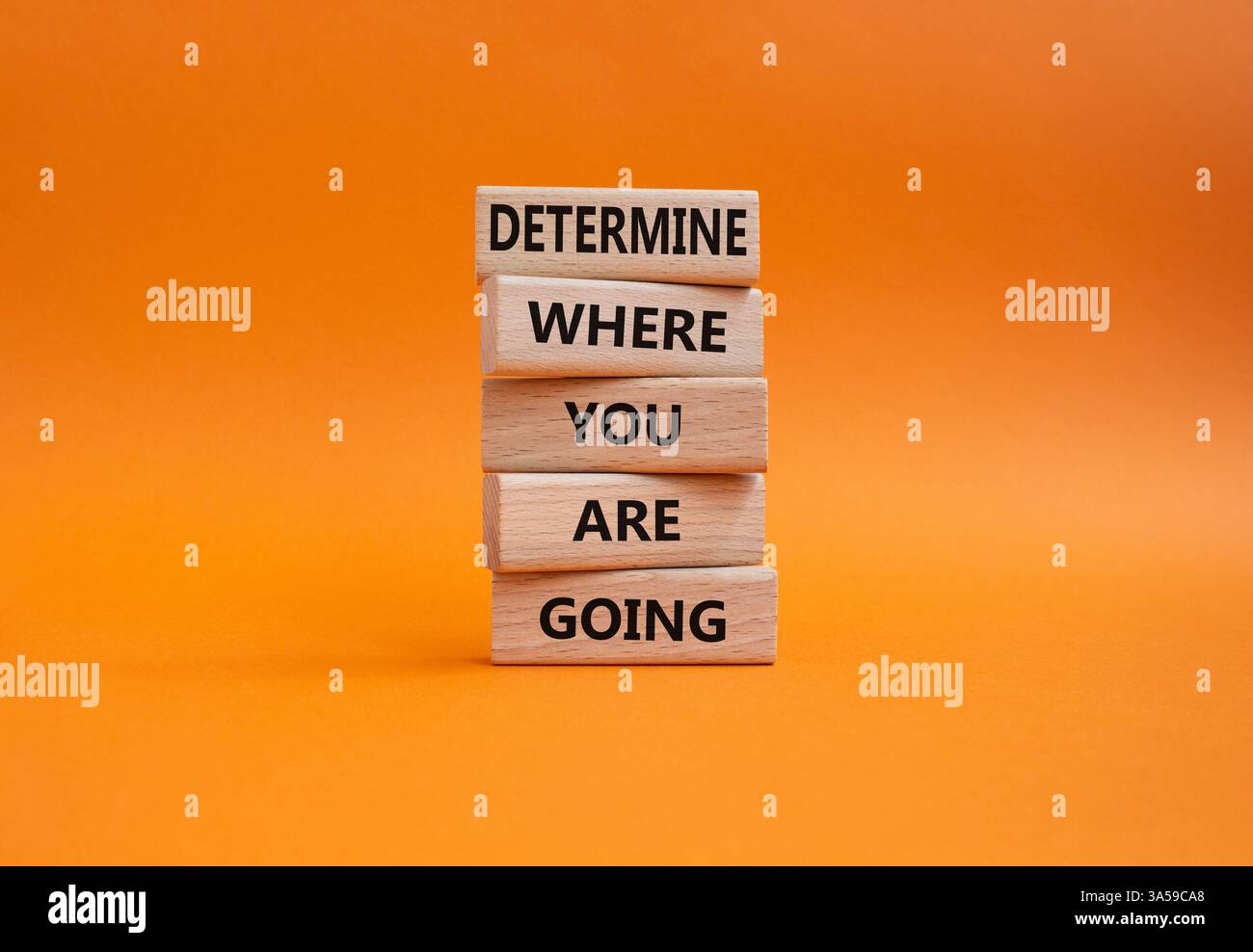 Determination symbol. Wooden blocks with words Determine where you are ...