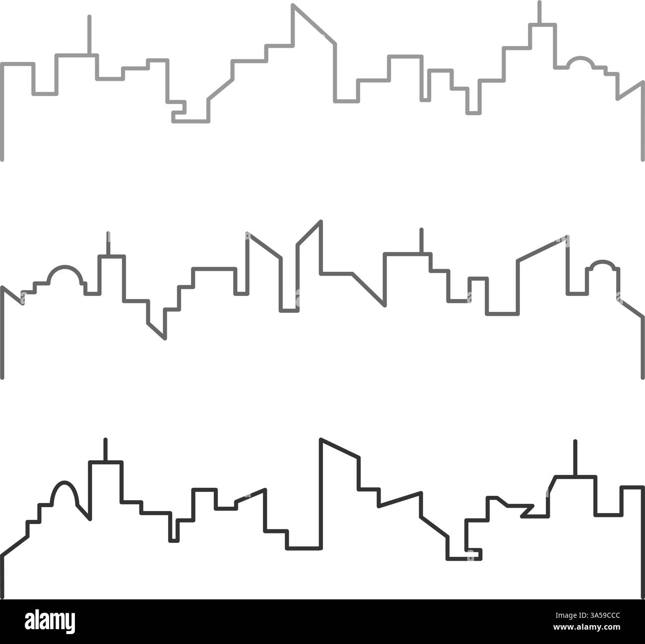 Outline of random city skyline. Vector on white background Stock Vector ...