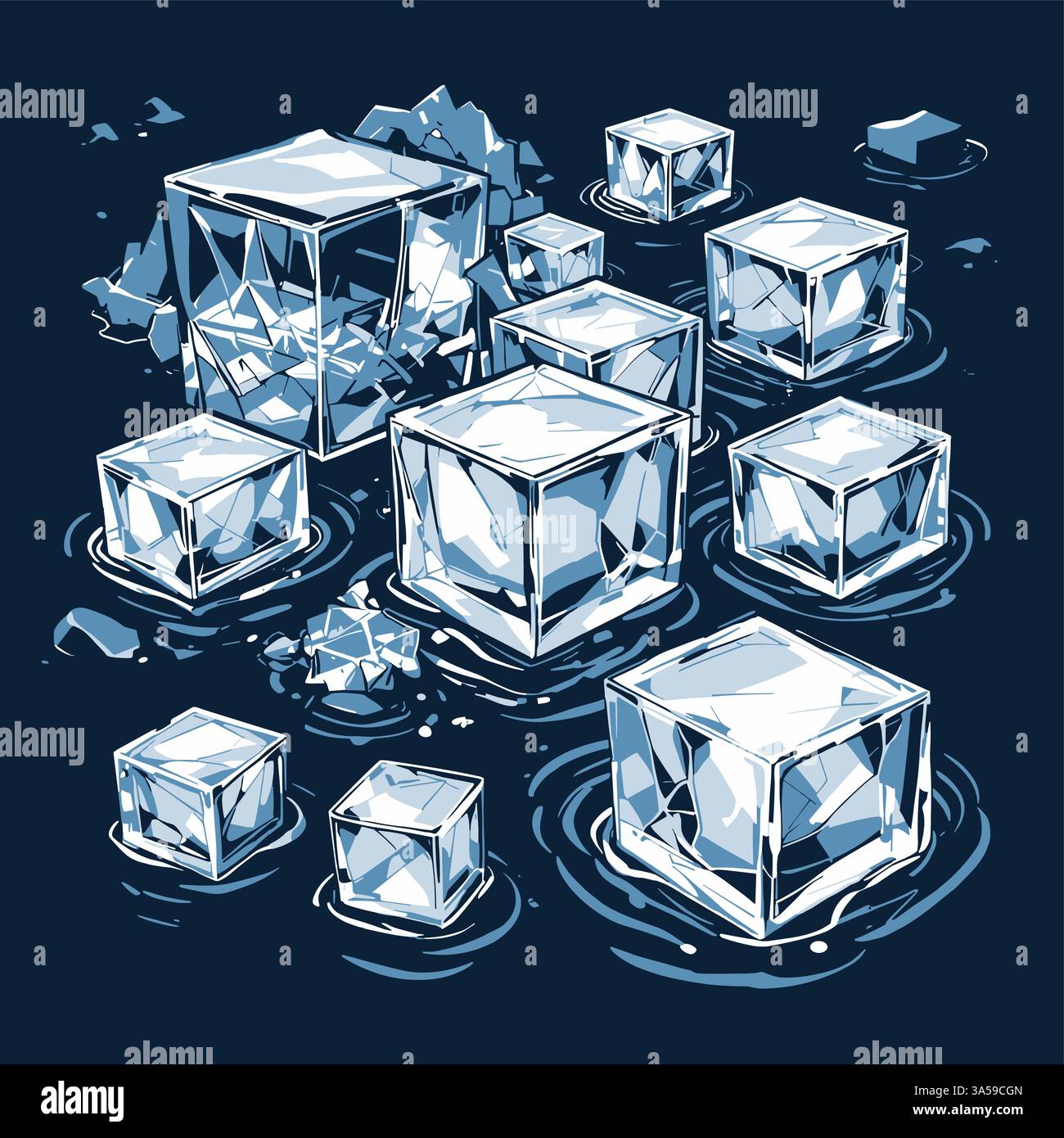 Reflecting ice Stock Vector Images - Alamy