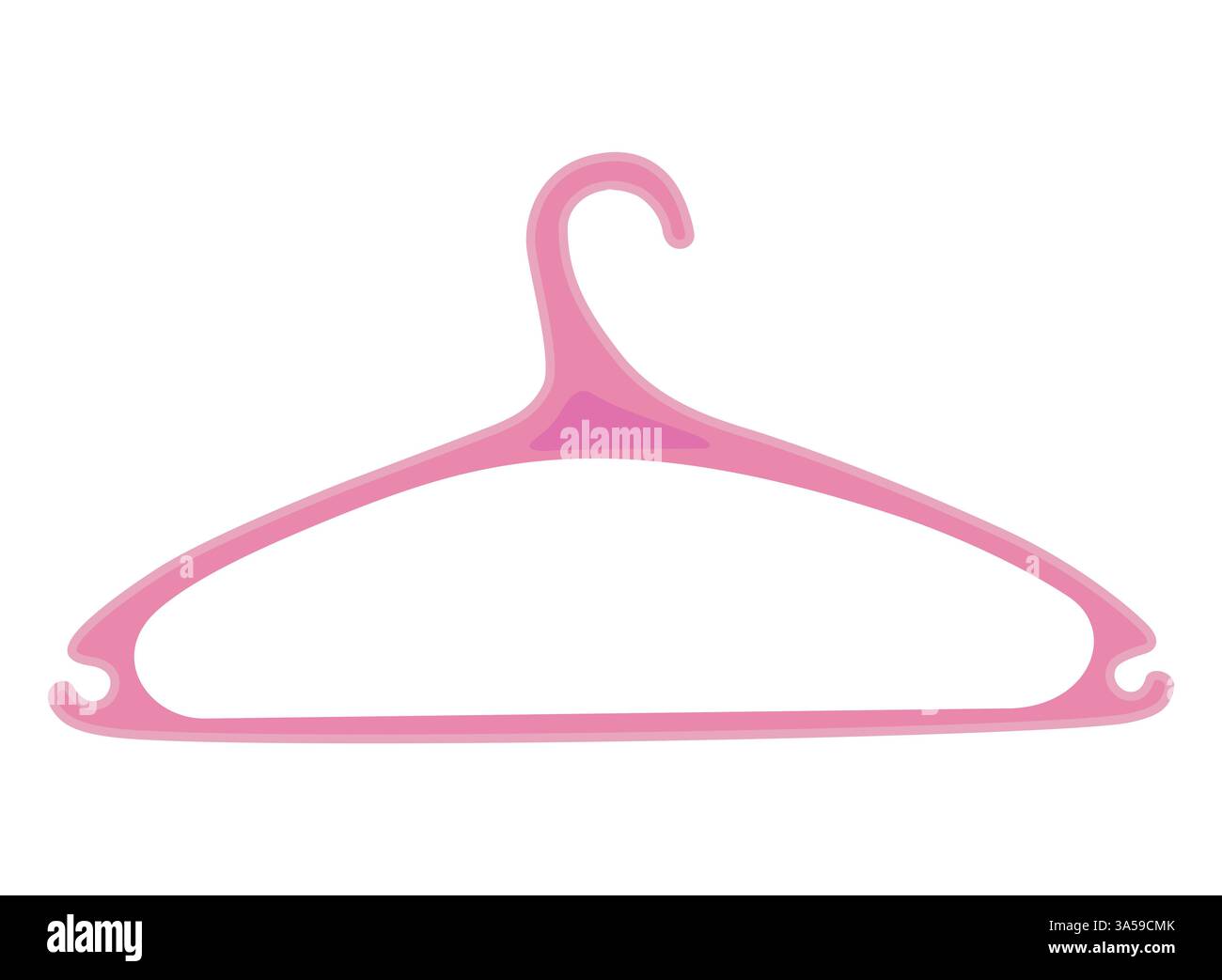 A bright pink plastic hanger featuring a sturdy hook positioned against ...