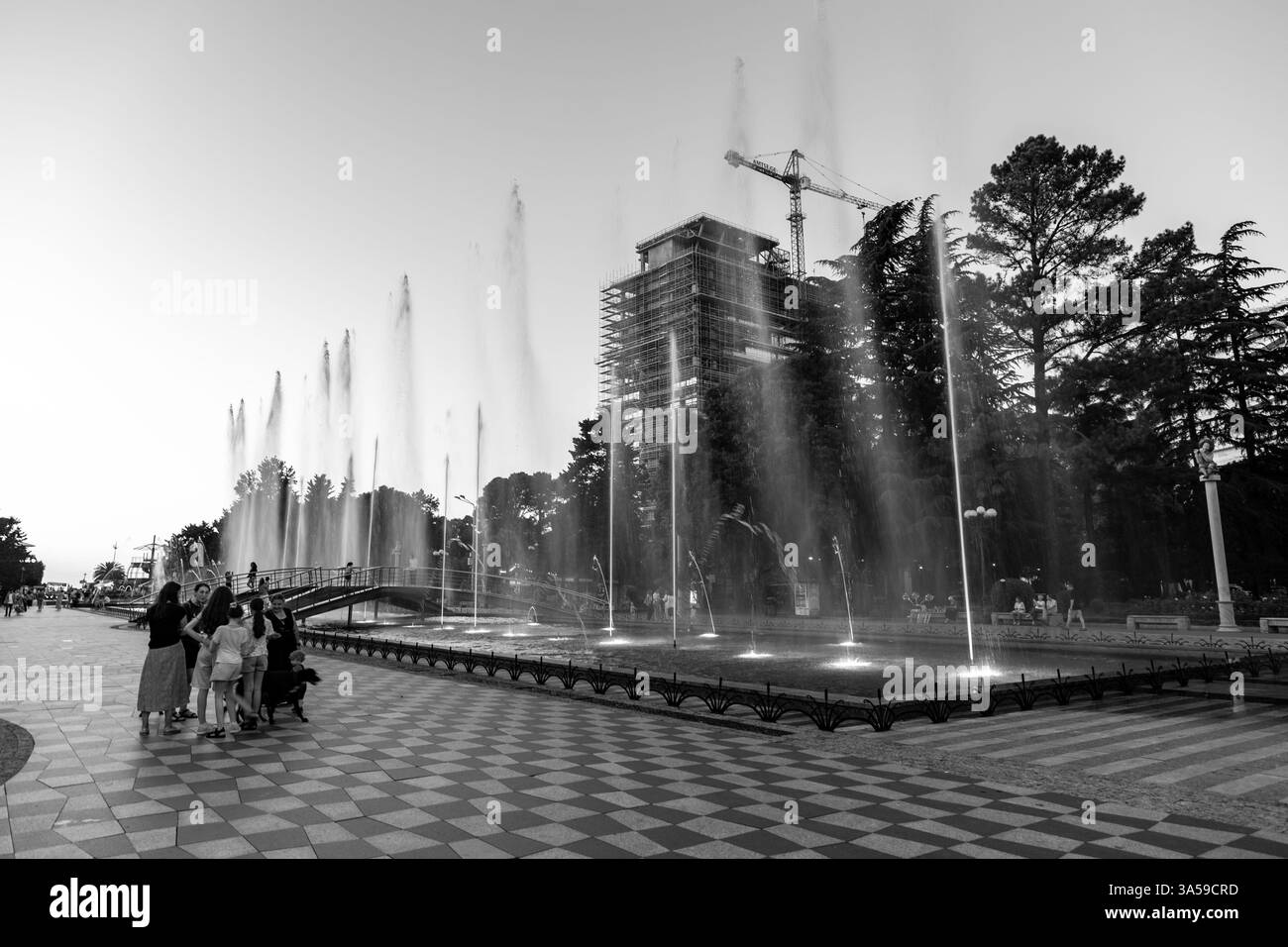 Batumi, Georgia - 12 JUNE 2024: Batumi Boulevard Park with dancing ...