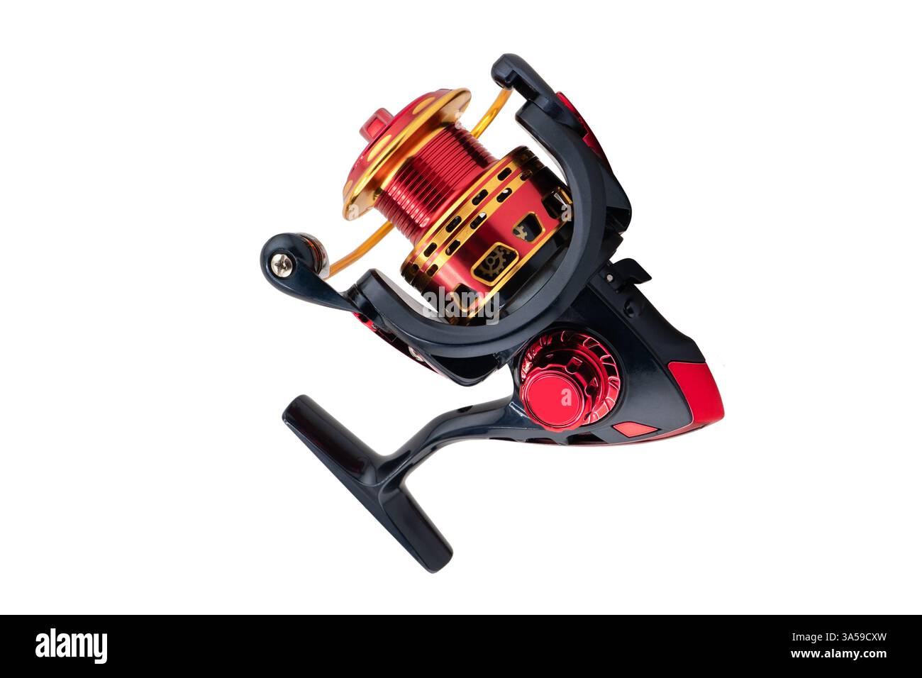 Fishing tackle. Fishing reel isolated on white background with clipping ...