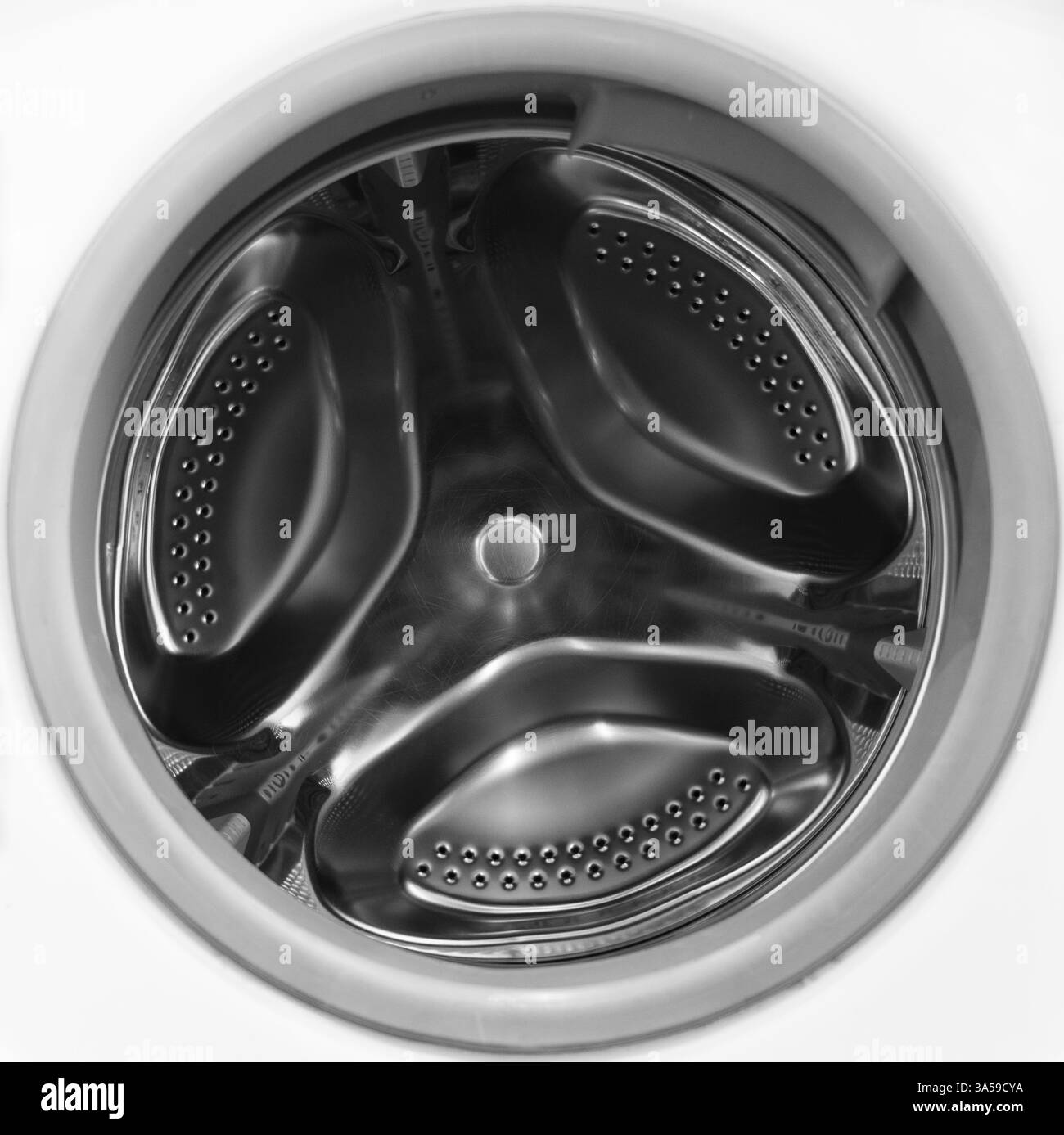 Washing machine drum close up. Washing machine background. Inside the ...