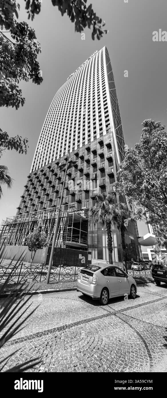 Modern architecture batumi skyscraper Black and White Stock Photos ...