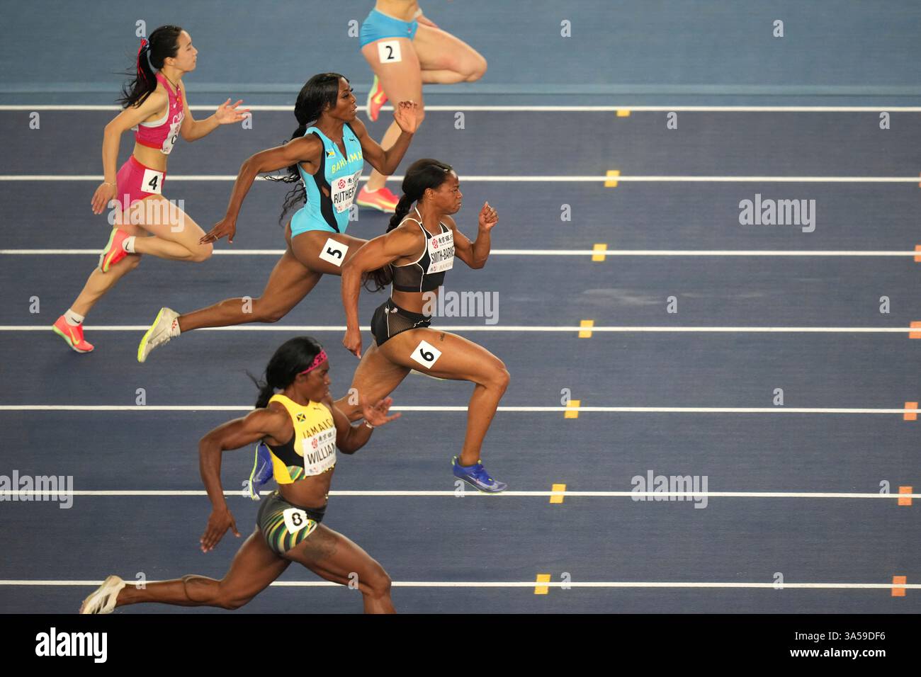 From top, Patrizia Van Der Weken, of Luxembourg, Yujie Chen, of China ...