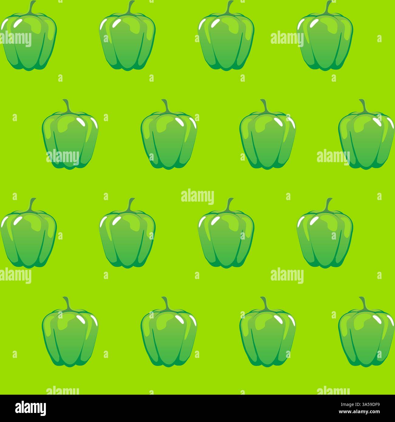 Green bell pepper stock vector seamless pattern on green background for ...
