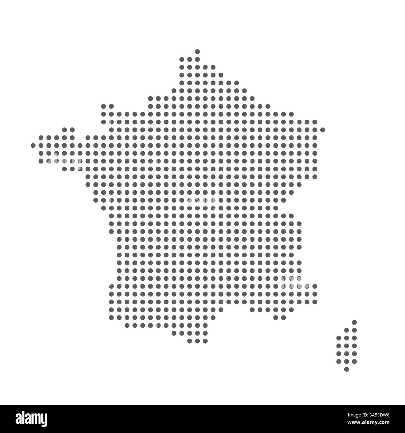 Vector dotted map of France isolated on white background, easy to edit ...