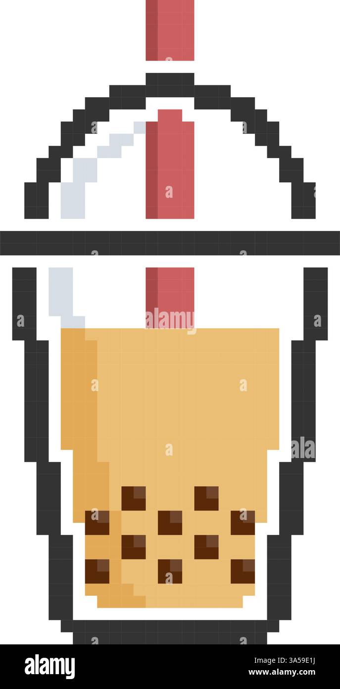 Milk Bubble Tea. Vector icon in 8 bit style Stock Vector Image & Art ...