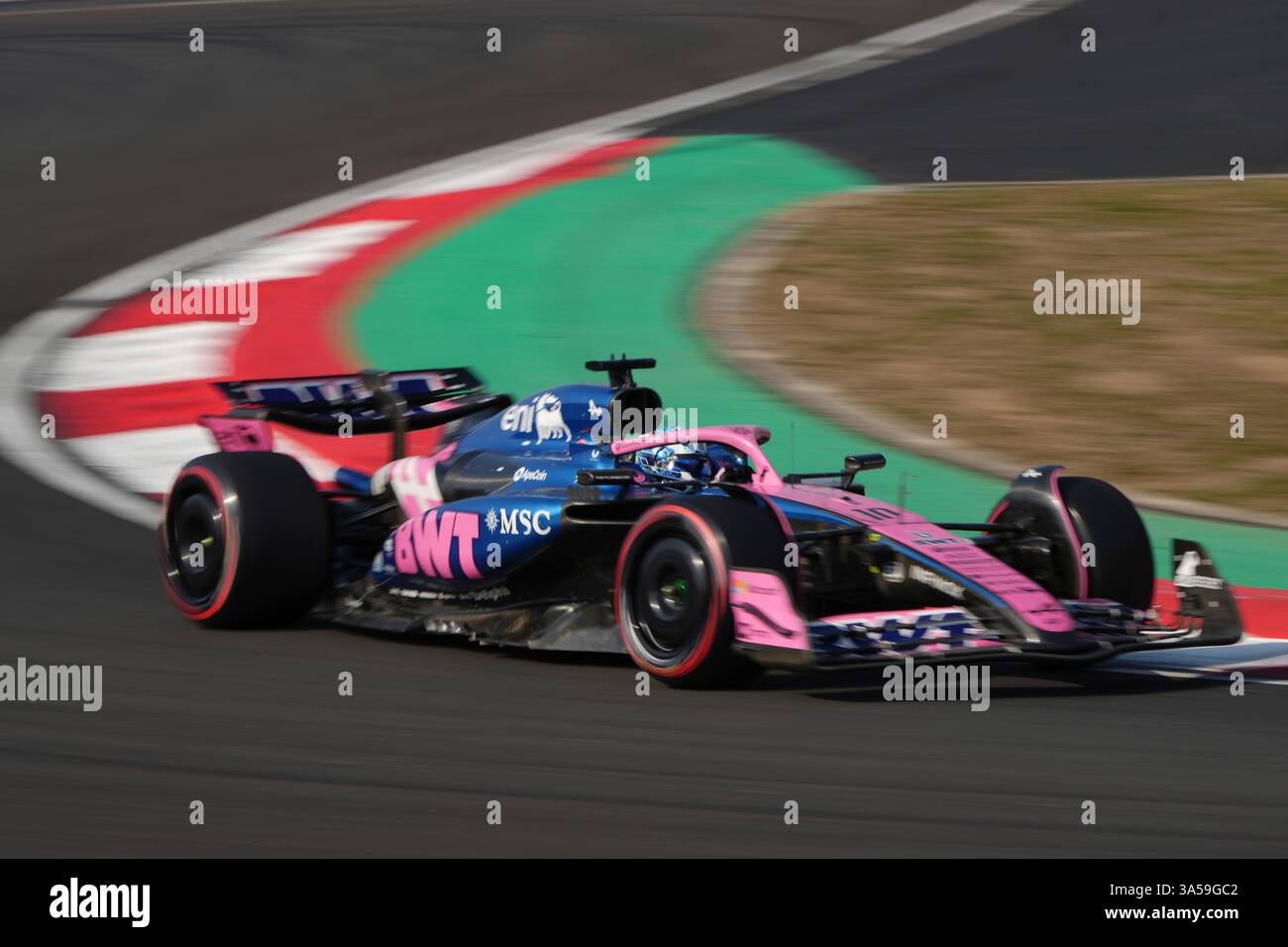 Alpine driver Pierre Gasly of France steers his car during qualifying ...