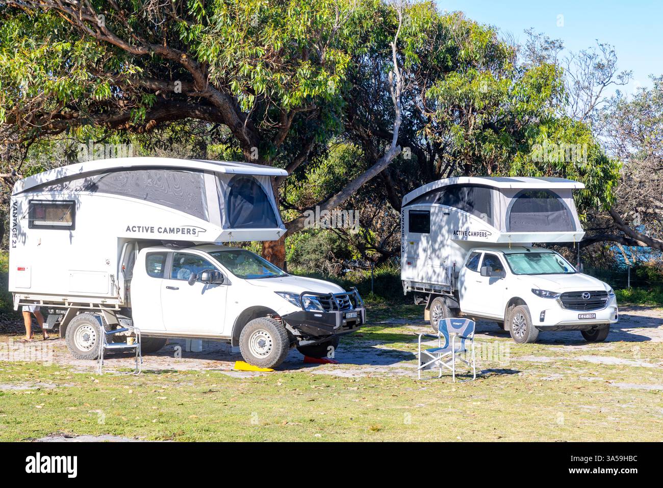 Beach camping at Gillard's campground in Mimosa Rocks national park ...
