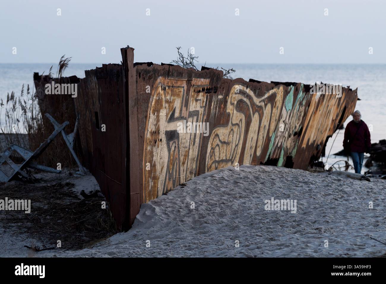 Scrapped ORP Wicher II, former Soviet Navy Project 30bis destroyer ...