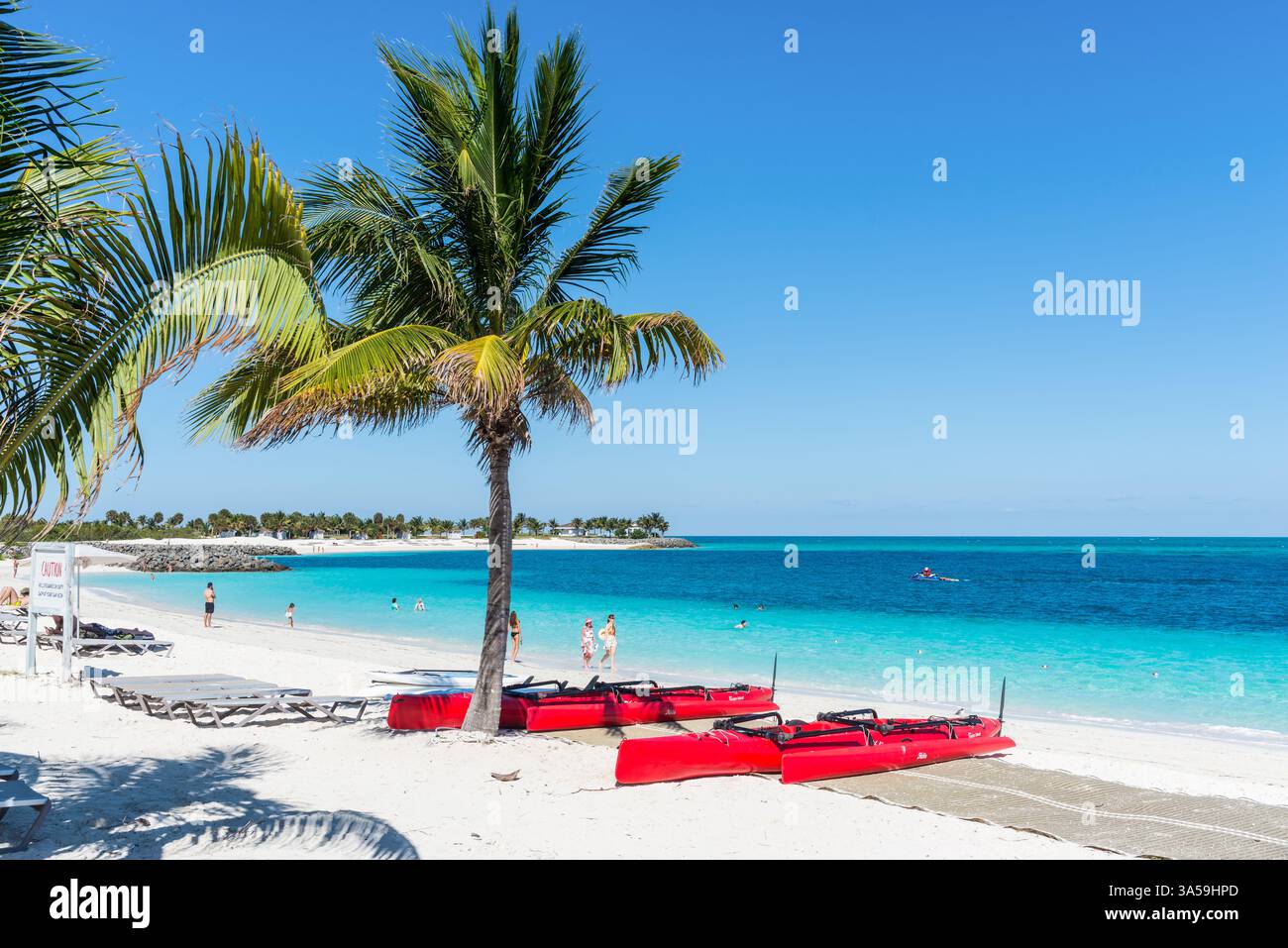 Ocean Cay MSC Marine Reserve, The Bahamas - April 6, 2024: Red Kayaks ...