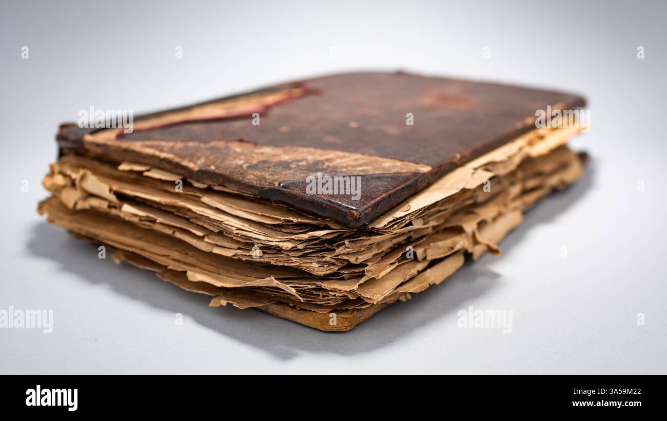 Antique book cover cracked dusty hi-res stock photography and images ...