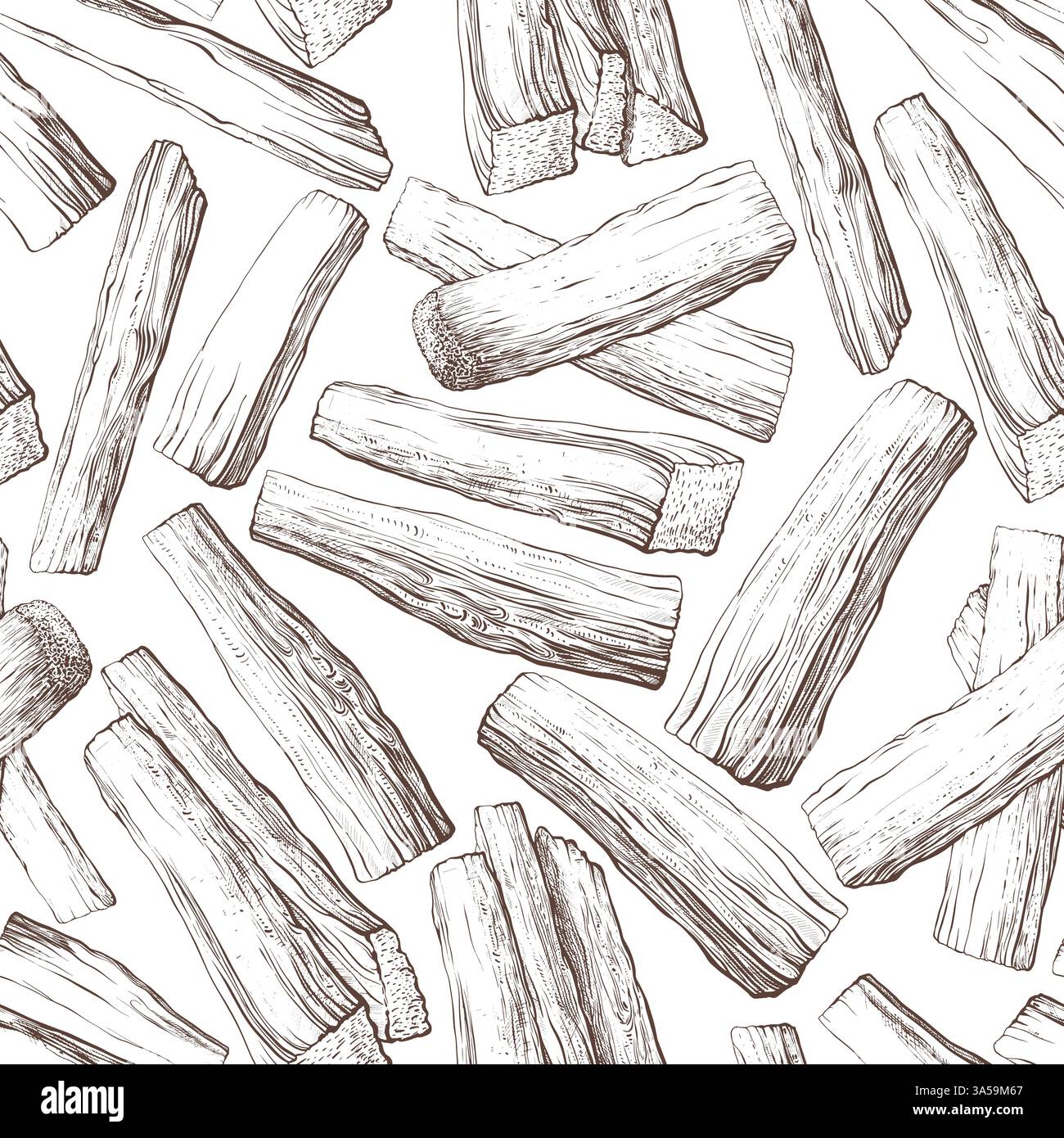 Texture tree, stacks of firewood seamless pattern. Vector texture ...