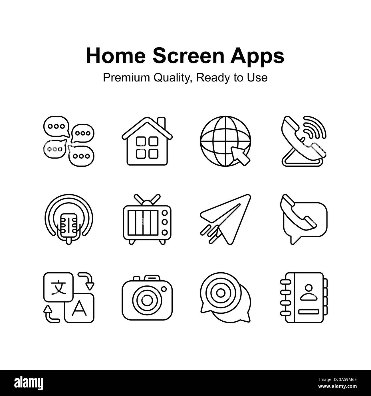 Get your hands on this creatively designed home screen apps icons Stock ...