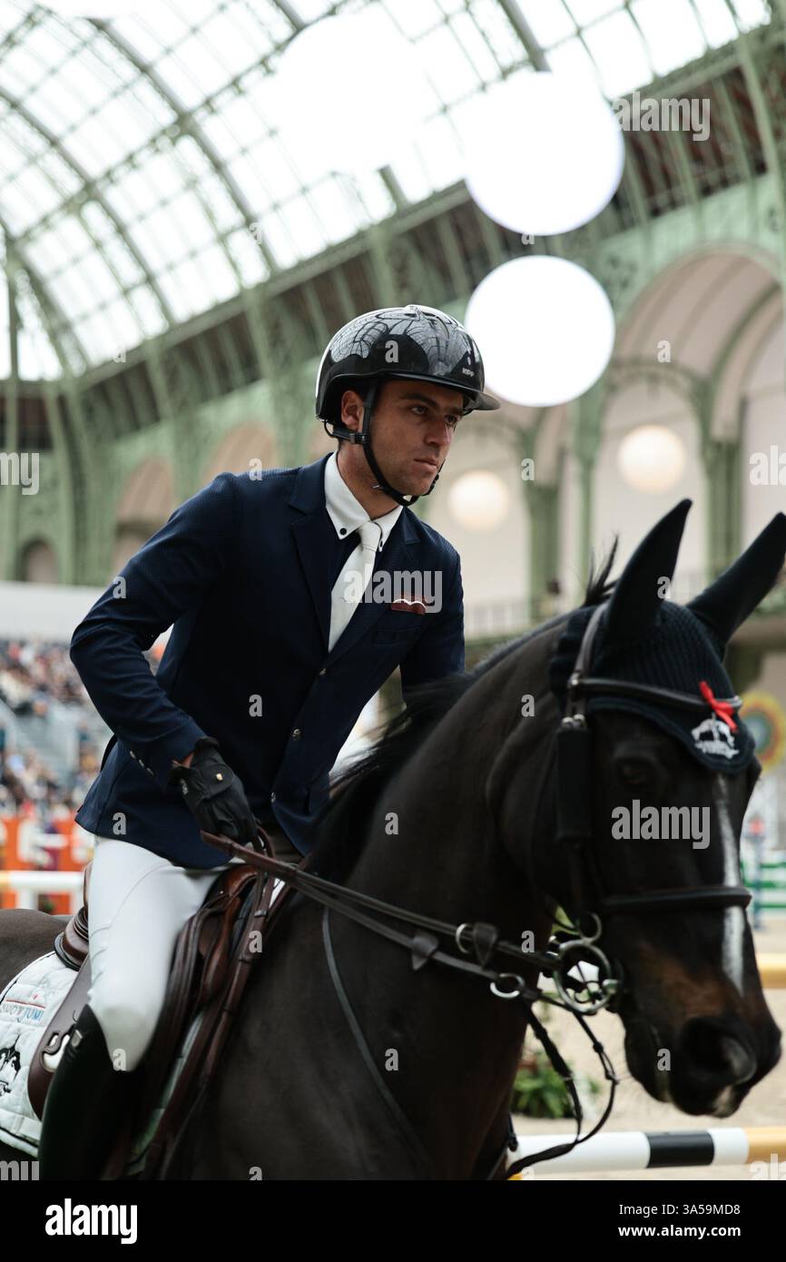Edward LEVY of France with Vitot du Chateau during the Prix du Grand Palais at the Saut Hermès ...