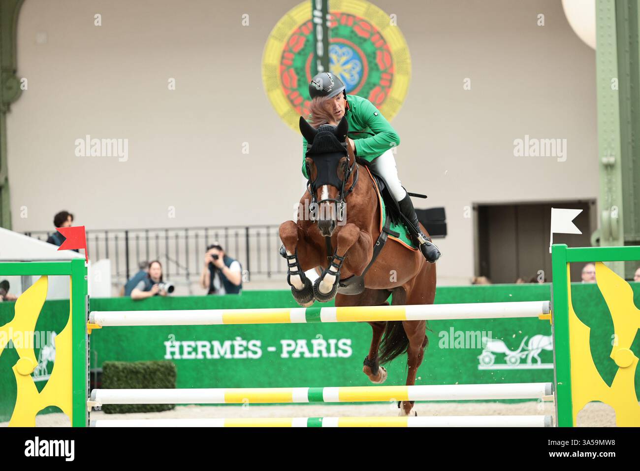 Gerfried PUCK of Austria with Equitron Naxcel V during the Prix Hermès ...