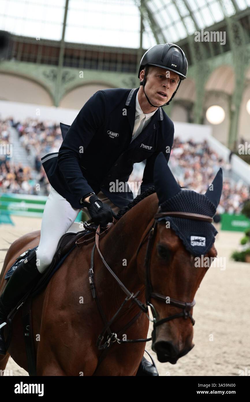 Max KÜHNER of Austria with Eic Up Too Jacco Blue during the Prix Hermès ...