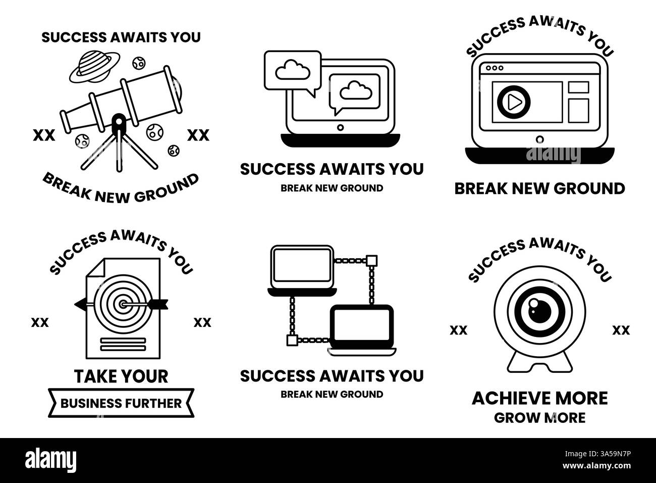 A Set of illustrations in the concept of business expansion in line ...