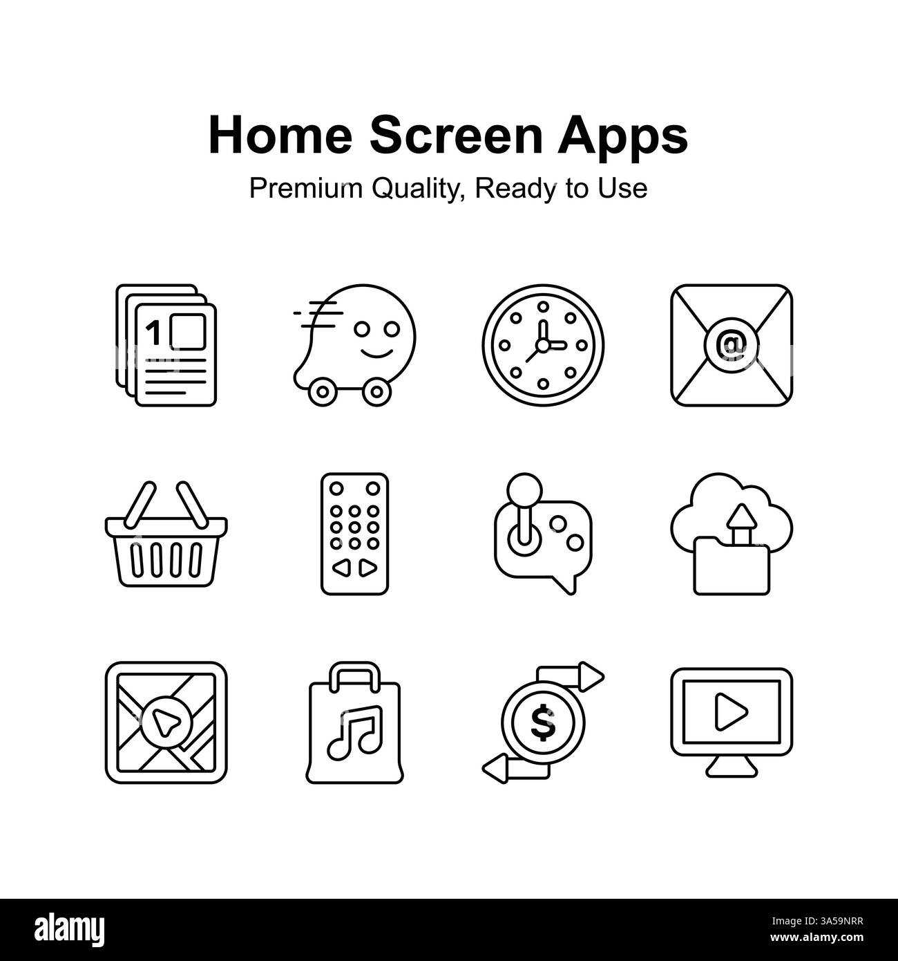 Visually perfect home screen apps icons set, ready to use and download ...