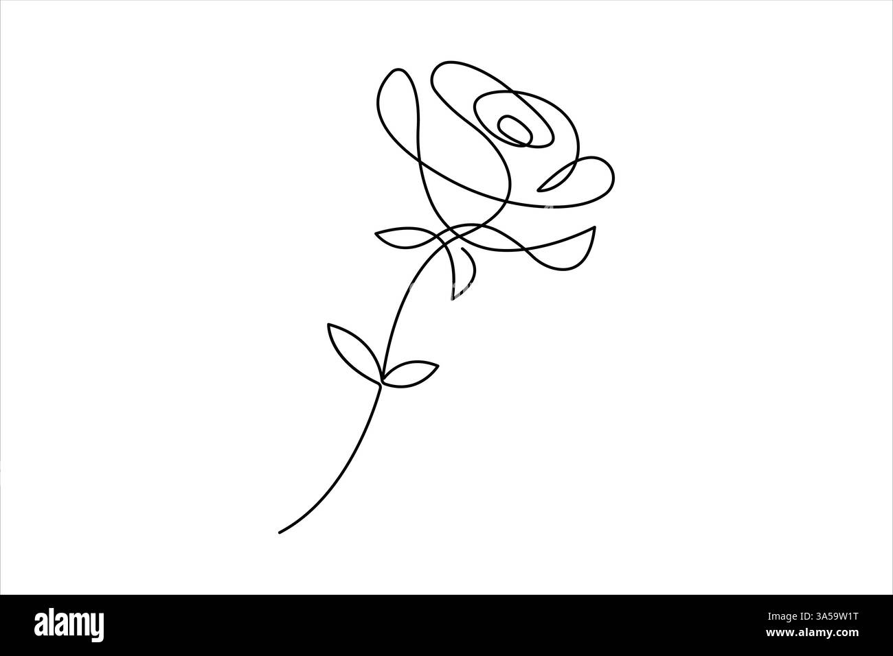 Rose day, valentine day rose flower design continuous one line art drawing of outline vector ...