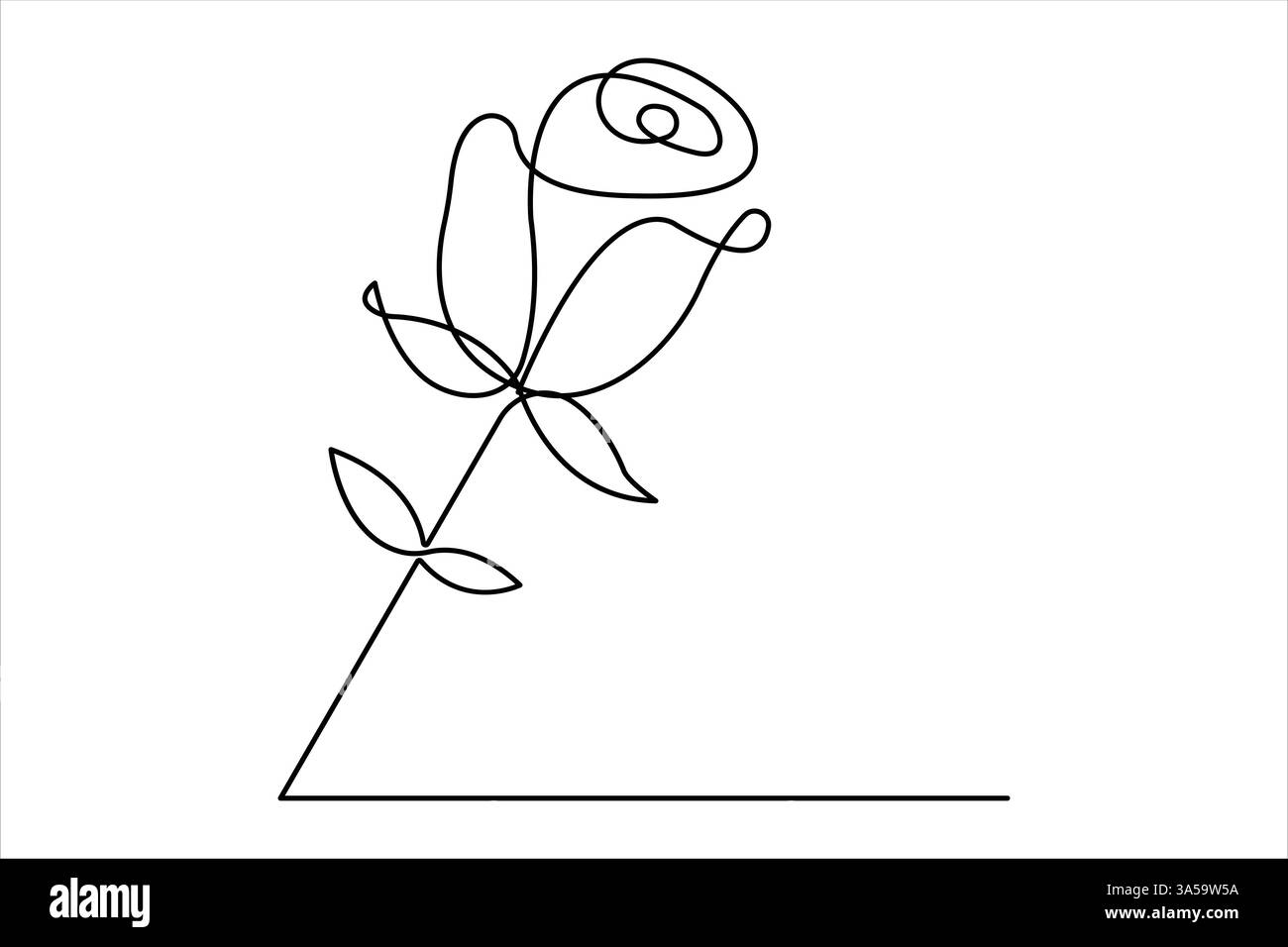 Rose day, valentine day rose flower design continuous one line art drawing of outline vector ...