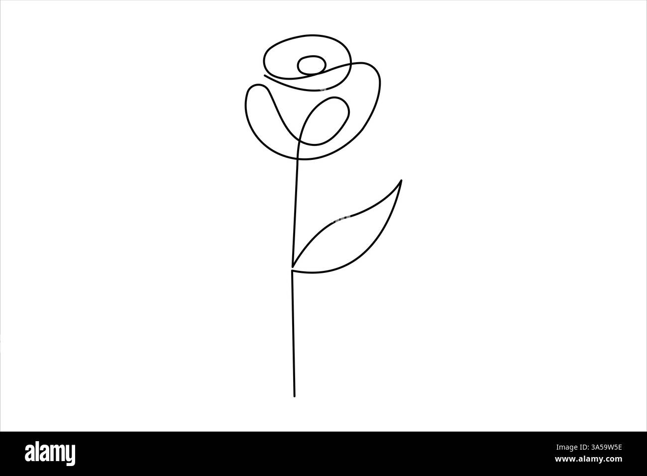 Rose day, valentine day rose flower design continuous one line art drawing of outline vector ...